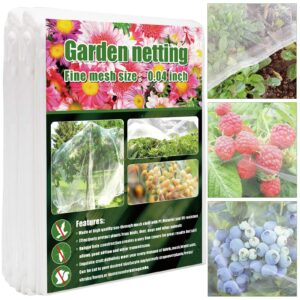 biliente garden netting fine mesh(8ft x 33ft),mosquito netting, garden insect screen plant covers for protect vegetable plants fruits flowers crops