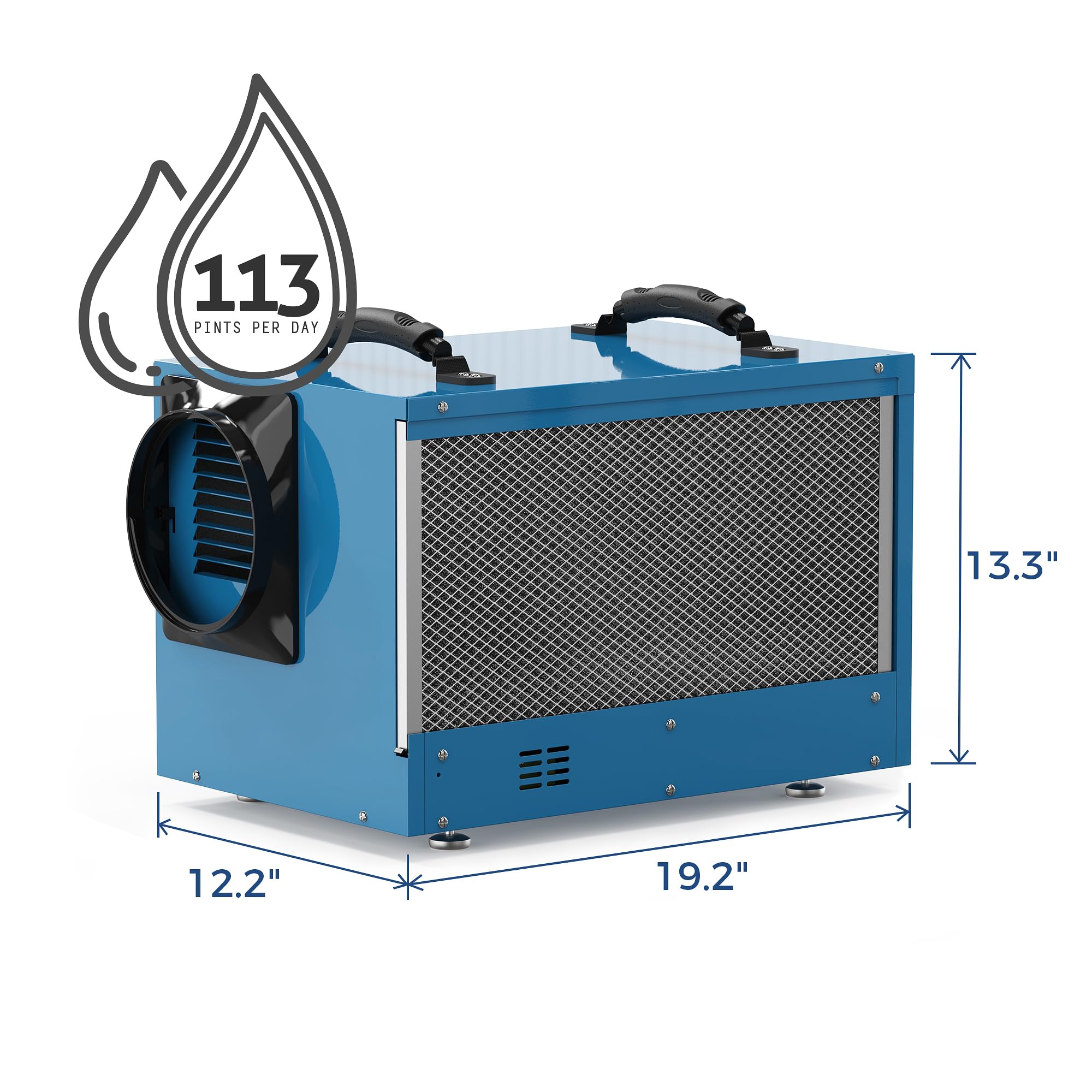 ALORAIR Commercial Dehumidifier 113 Pint, with Drain Hose for Crawl Spaces, Basements, Industry Water Damage Unit, Compact, Portable, Auto Defrost, Sentinel HD55