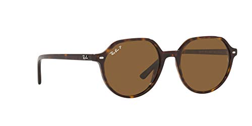 Ray-Ban RB2195 Thalia Square Sunglasses, Havana/Polarized Brown, 51 mm