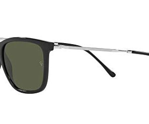 Ray-Ban Rb4344 Square Sunglasses, Black/Green, 56 mm