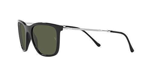 Ray-Ban Rb4344 Square Sunglasses, Black/Green, 56 mm