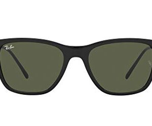 Ray-Ban Rb4344 Square Sunglasses, Black/Green, 56 mm