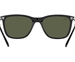 Ray-Ban Rb4344 Square Sunglasses, Black/Green, 56 mm