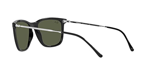 Ray-Ban Rb4344 Square Sunglasses, Black/Green, 56 mm