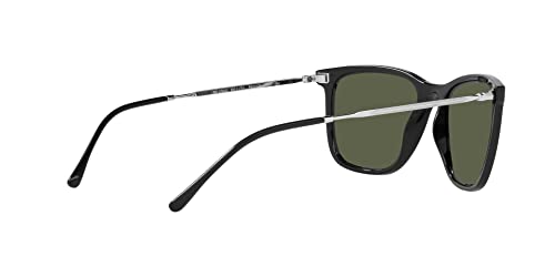 Ray-Ban Rb4344 Square Sunglasses, Black/Green, 56 mm