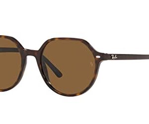 Ray-Ban RB2195 Thalia Square Sunglasses, Havana/Polarized Brown, 51 mm