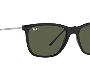 Ray-Ban Rb4344 Square Sunglasses, Black/Green, 56 mm