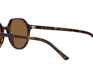 Ray-Ban RB2195 Thalia Square Sunglasses, Havana/Polarized Brown, 51 mm