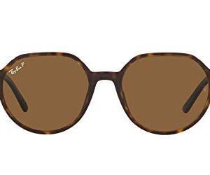 Ray-Ban RB2195 Thalia Square Sunglasses, Havana/Polarized Brown, 51 mm