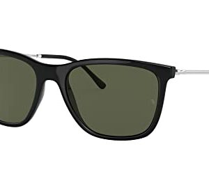 Ray-Ban Rb4344 Square Sunglasses, Black/Green, 56 mm