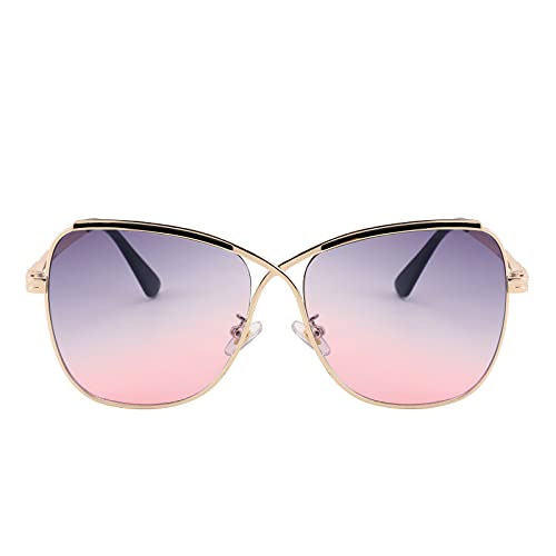 FEISEDY Womens Cute Sunglasses Oversized Butterfly X Shape Design Cateye Lady Sunglasses B2738