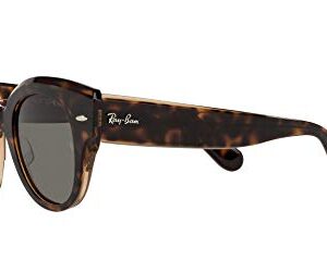 Ray-Ban Women's RB2192 Roundabout Round Sunglasses, Havana On Transparent Brown/Dark Grey, 47 mm