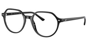 ray-ban rx5395 thalia square prescription eyeglass frames, black/demo lens, 49 mm