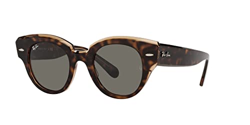 Ray-Ban Women's RB2192 Roundabout Round Sunglasses, Havana On Transparent Brown/Dark Grey, 47 mm