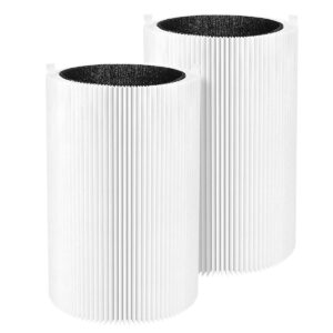 junhui ba411 true hepa replacement air filters compatible with blueair 411, blue pure 411, 411+, blue pure 411 auto, blue air purifie.r 411,2 hepa and 2 activated carbon