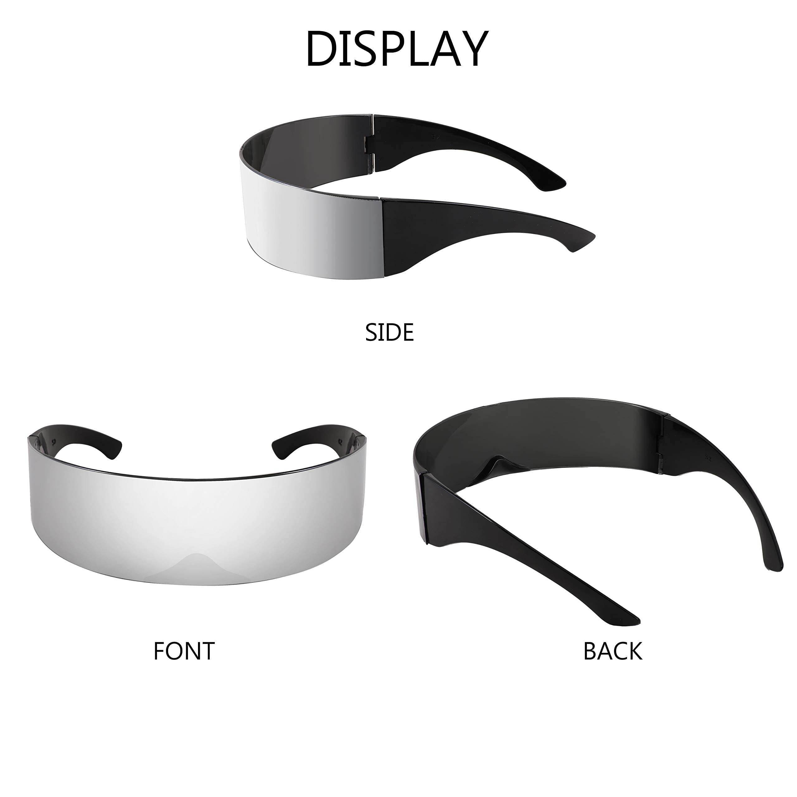 FEISEDY 80s Futuristic Cyclops Cyber Visor Sunglasses Men Women Punk Style Cosplay B2740