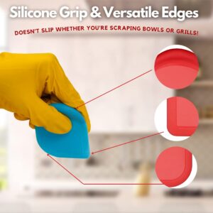 SULLINS Pan Scraper, Pack Of 3 | Dish Scraper | Pot Scraper | Pan Scraper Tool | Dish Scraper Tool | Unique Silicone Grip Design - No Slipping Unlike Other Scrapers