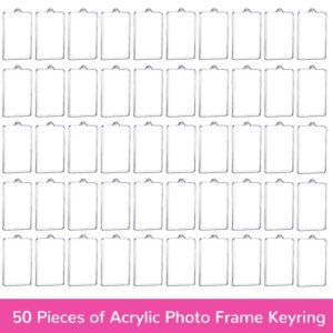 Yaomiao Acrylic Photo Frame Keychain Holder Photo Picture Insert Blank Keyring for DIY Craft(2 x 3 Inch,50 Pieces)