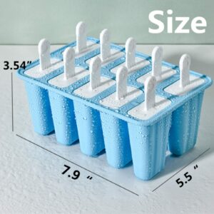 Popsicle molds,10 Pieces Popsicle Molds Silicone BPA Free Ice Pop Easy Release Popsicle Molds，15 sticks Ice Pop Easy Release，Ice Molds