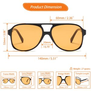 Xpectrum Big 70s Retro Clear Yellow Sunglasses for Men Women Vintage Trendy Sun Glasses (Yellow/Orange)