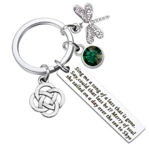 outlanden theme gift sing me a song of a lass that is gone lyrics dragonfly keychain claire jamie fraser lover gift for outlander fans inspired jewelry (keychain)