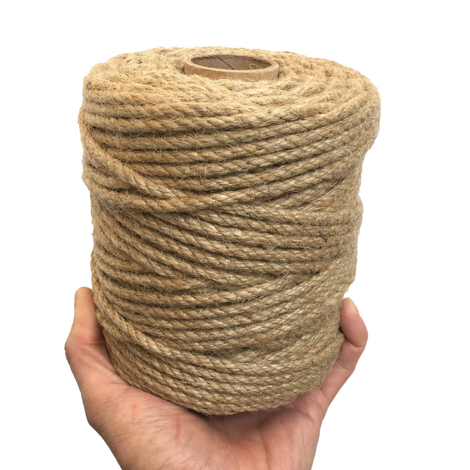 ILIKEEC 5mm Jute Twine, 328 Feet Braided Natural Jute Rope, Heavy Duty and Thick Twine Rope for DIY Artwork, Bundling, Home Decor, Gardening Applications