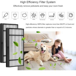 Nyingchi HRF-H1 HEPA Filter,Compatible with Honeywell HPA050, HPA060,HPA150, HPA160, HHT055 and HHT155 Air Purifier.Part # HRF-H1, HRF-H2 and H Filter, 2-Pack