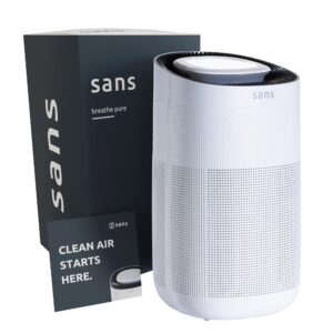 sans hepa 13 air purifier - white - 1560ft² ultra-quiet home air purifier, pre-filter, activated carbon, uv-c light, protect from odors, smoke, pollutants, allergens, dust, dander, harmful chemicals