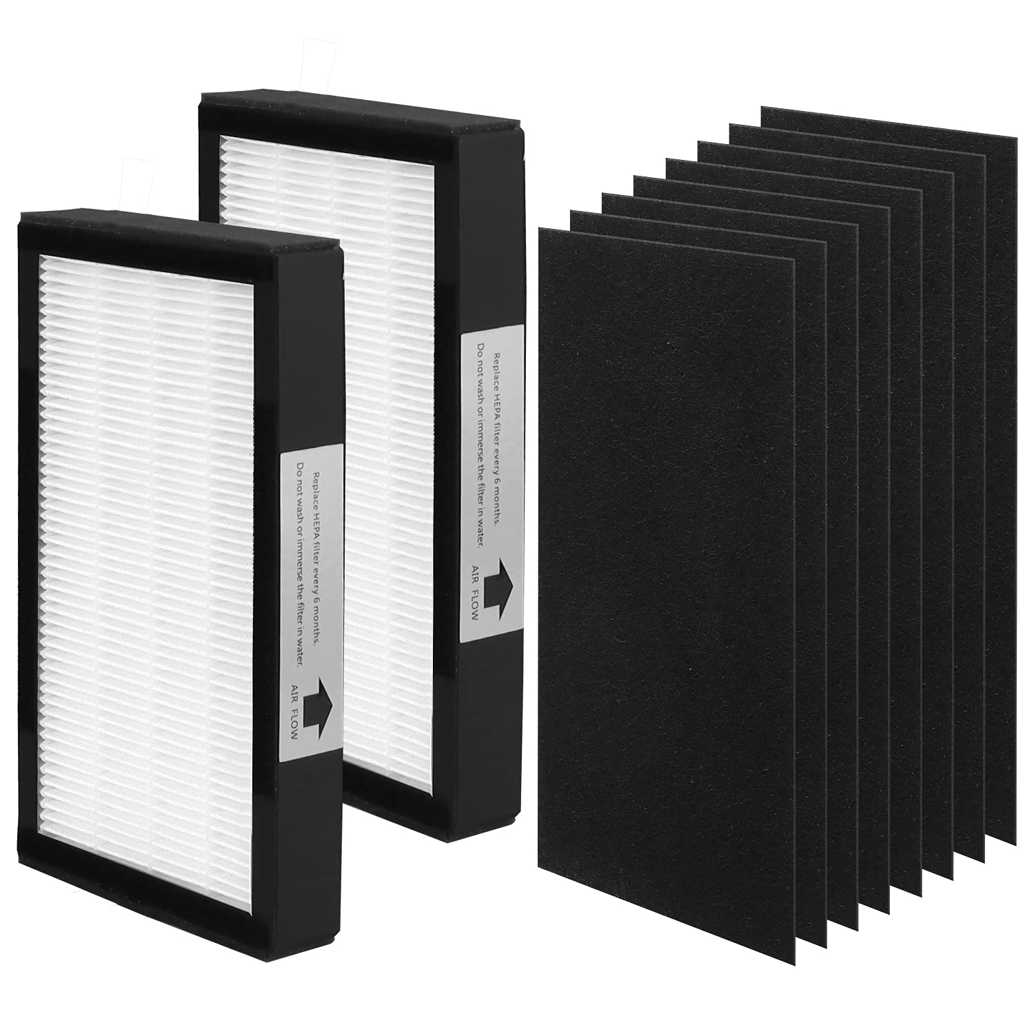 FLT4100 HEPA Filter E Replacement for Air Purifier AC4100, AC4100CA, AC4150BL, AC4150PCA, Funmit 2 True HEPA Filter + 8 Activated Carbon Filter