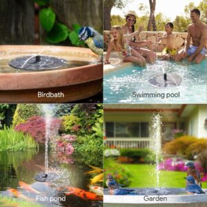 Solar Fountain, Floating Solar Powered Water Fountain Pump for Bird Bath, Garden, Pond, Pool, Outdoor (1.4W)