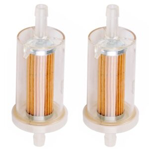 pack of 2 695666 fuel filter for 845125 691035 493629 briggs & stratton husqvarna troy-bilt mtd craftsman john deer d100 d105 d110 lawn mower tractor