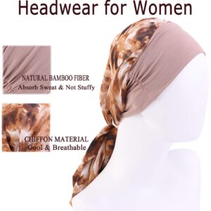 Gragengs Headwear for Women Sleep Beanie Head Scarf for Bald Wraps Cancer Hats Turbans (Khaki)