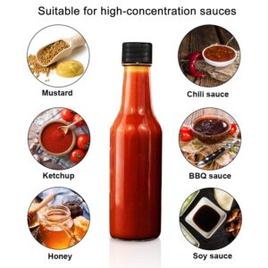 Accguan 5oz / 150ml Hot Sauce Bottles Glass Bottle Clear Oil Bottle for Kitchen- 25 Pack