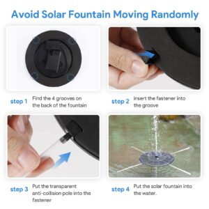 Solar Fountain, Floating Solar Powered Water Fountain Pump for Bird Bath, Garden, Pond, Pool, Outdoor (1.4W)