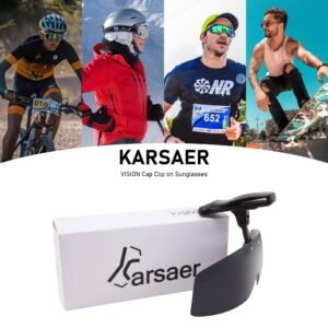 Karsaer Vision Polarized Hat Visors Clips Cap Clip on Adjustable Sunglasses For Fishing Biking Hiking Golf Eyewear UV400