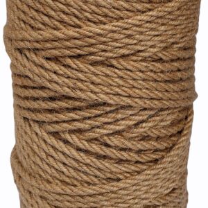 ILIKEEC 5mm Jute Twine, 328 Feet Braided Natural Jute Rope, Heavy Duty and Thick Twine Rope for DIY Artwork, Bundling, Home Decor, Gardening Applications