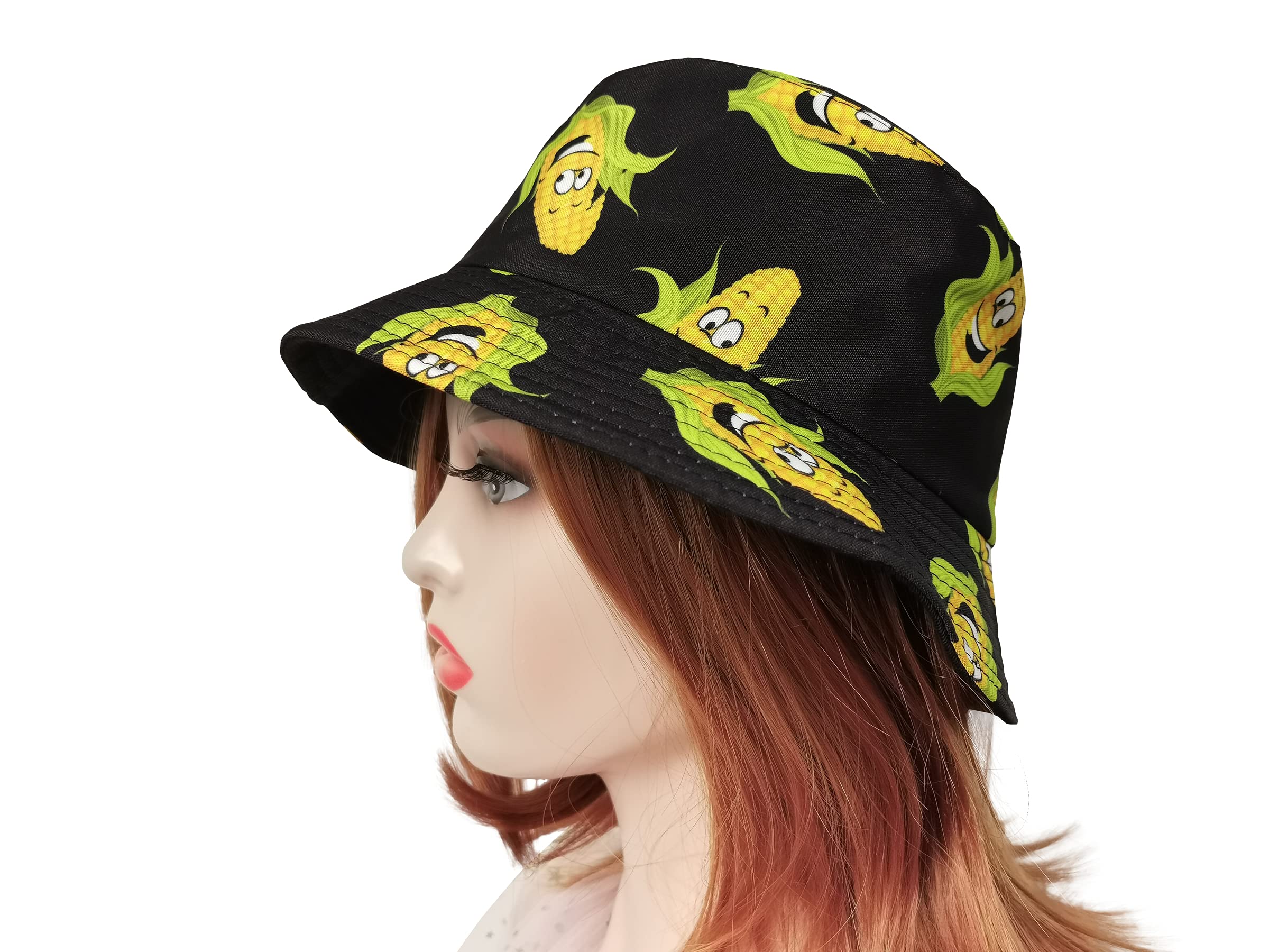 Corn Cob Fisherman Hats Summer Travel Bucket Beach Sun Hat Outdoor Cap for Women Kids Teen Girls