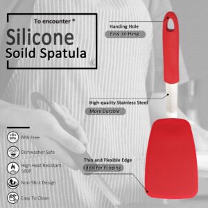 To encounter Flexible Silicone Spatula Set, Nonstick Rubber Slotted Turner, Pancake Flippers, Heat Resistant Silicone Turner Spatula Set, Silicone Cooking Utensil Set, Dishwasher Safe, Set of 2