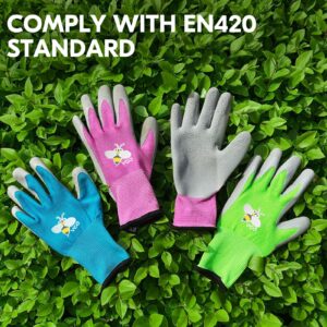 Vgo... 1-Pair Age 3-5 Kids Gardening Gloves, Children Yard Work Gloves, Soft Safety Rubber Gloves (XXXS, Purple, KID-RB6013)