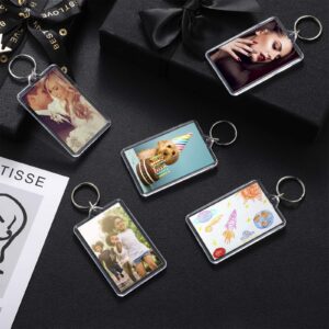 Yaomiao Acrylic Photo Frame Keychain Holder Photo Picture Insert Blank Keyring for DIY Craft(2 x 3 Inch,50 Pieces)