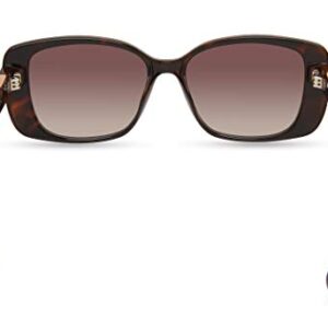 GUESS Women's Rectangular Sunglasses, Dark Havana, 53mm