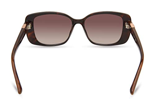 GUESS Women's Rectangular Sunglasses, Dark Havana, 53mm