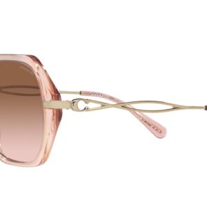 Coach HC8315 Sunglasses, Gradient Transparent Peach/Brown Rose Gradient, 57 mm