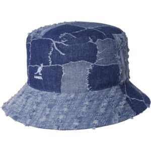 Kangol Denim Mash-Up Bucket Hat for Women and Men, X-Large, Med Blue