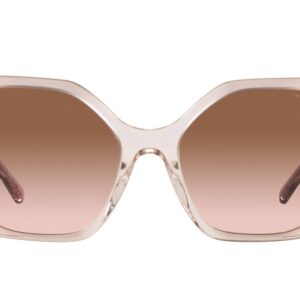 Coach HC8315 Sunglasses, Gradient Transparent Peach/Brown Rose Gradient, 57 mm