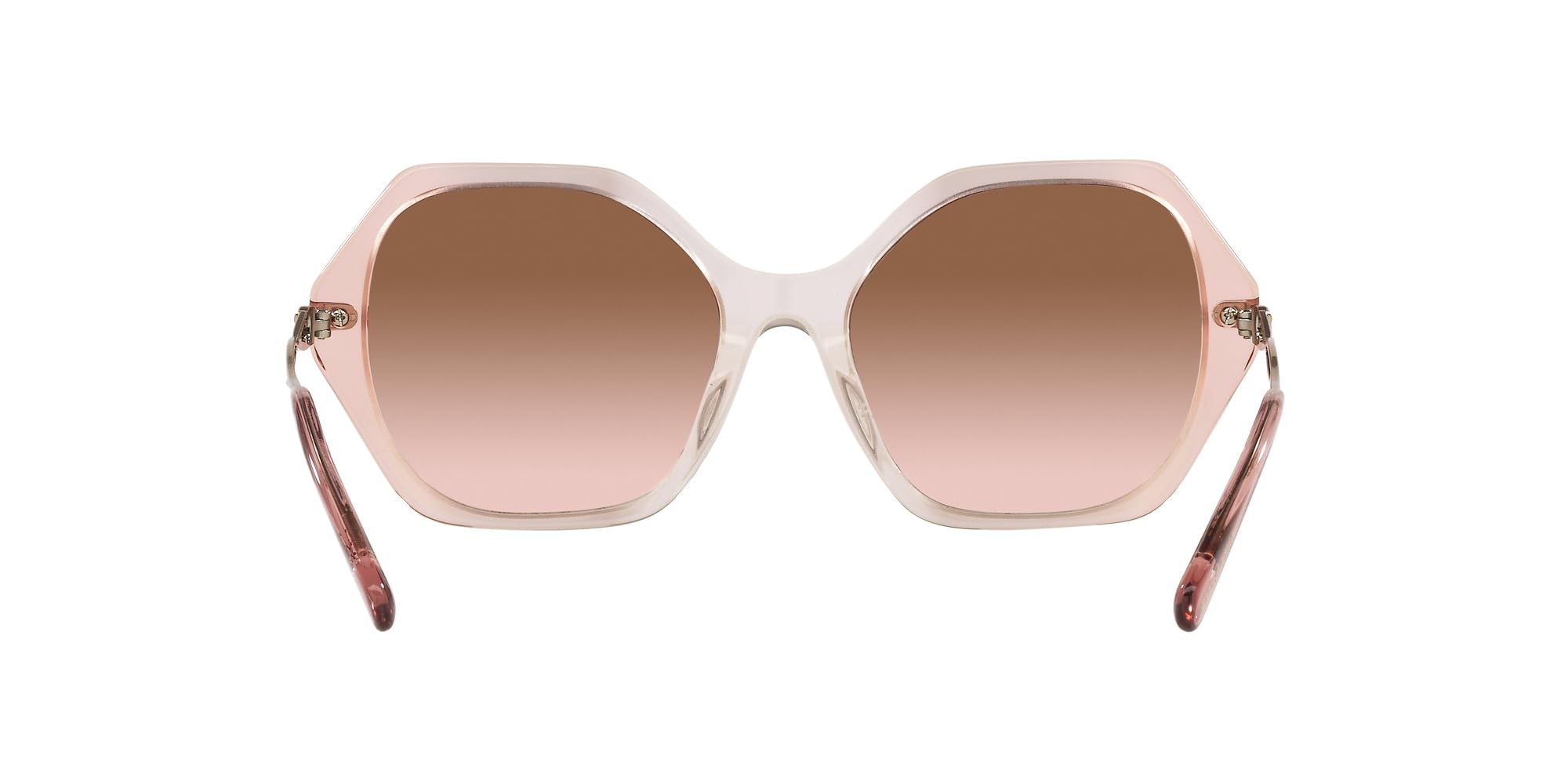 Coach HC8315 Sunglasses, Gradient Transparent Peach/Brown Rose Gradient, 57 mm