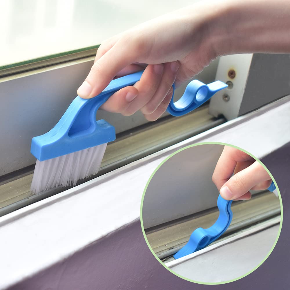 Crevice Gap Cleaning Brush Tool, 6pcs Hand-held Groove Gap Cleaning Tools, 2 in 1 Dustpan Cleaning Brushes, Shutter Door Window Track Kitchen Cleaning Brushes Kit