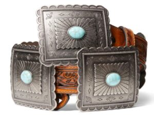 ariat women's turquoise concho western belt tan large