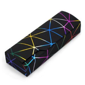 abwuulq- lattice dazzling glasses case,portable protective case for glasses，fashion glasses rigid cover,unisex… (black)