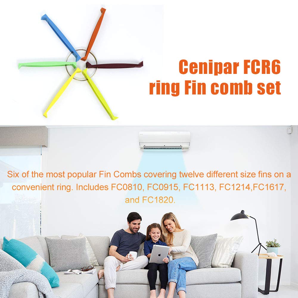 Cenipar FCR6 Ring Fin Comb Set Cleaning Brush Coil Condenser Brush Compatible with Air Conditioner